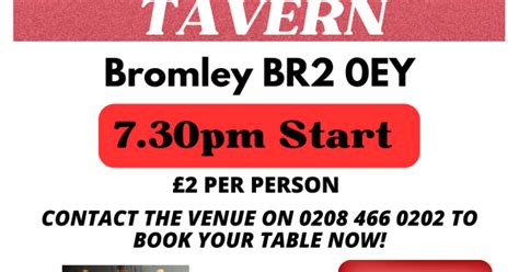 Speed Quiz The Shortlands Tavern Shortlands