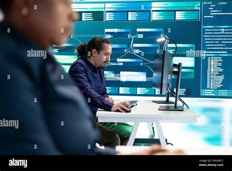 Governmental Hackers Performing A Cyber Attack Simulation After