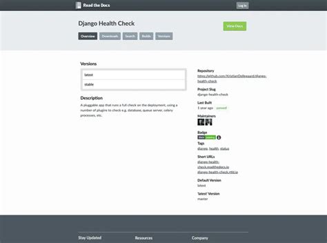 Django Health Check By Revsys A Django Template Built At Lightspeed