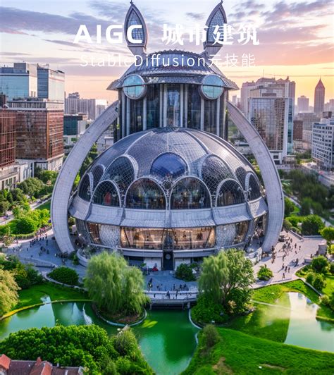 Ai公共建筑：使用controlnet以及风格迁移共同绘制，提示词只保留建筑简单描述，以及质量词即可。欢迎加入aigc相关课程，从零开始到系统