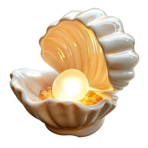 Elegant Pearl Shell Lamp Premium Ai Generated Image