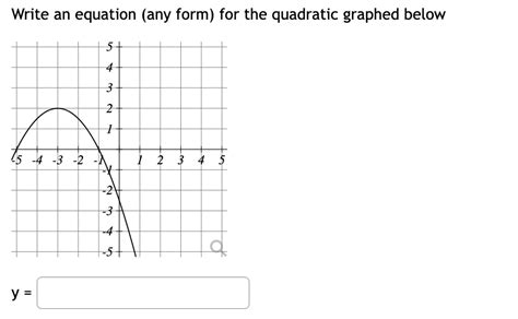 Solved Write An Equation Any Form ﻿for The Quadratic