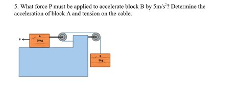 Solved What Force P ﻿must Be Applied To Accelerate Block B