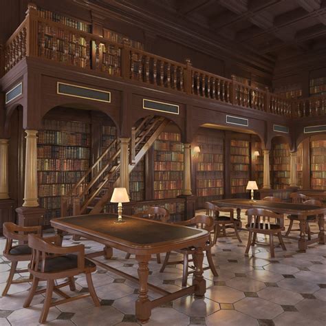 Classic Old Library 3D Model TurboSquid 1672006