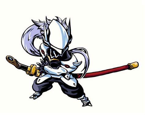 Super Chibi Fanart Of The Character Hakumen From Blazblue Concept Art Fan Art Illustration Art