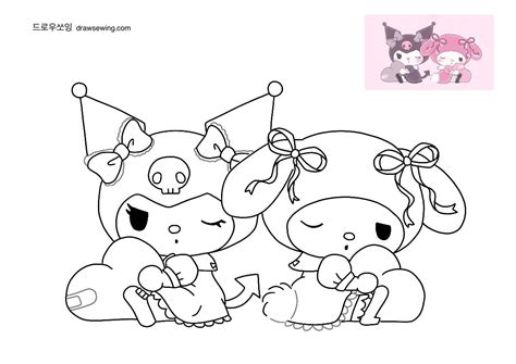 Sanrio Kuromi My Melody Coloring Pages 컬러링 페이지 성인용 컬러링 페이지 어린이 색칠 공부