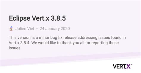 Eclipse Vert X 3 8 5 Blog Eclipse Vert X