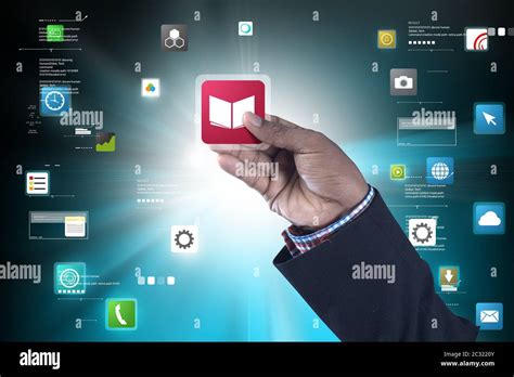 Man Showing App Icon Stock Photo Alamy