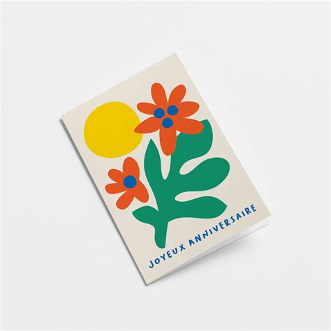 Joyeux Anniversaire Carte De Voeux French Birthday Card Etsy