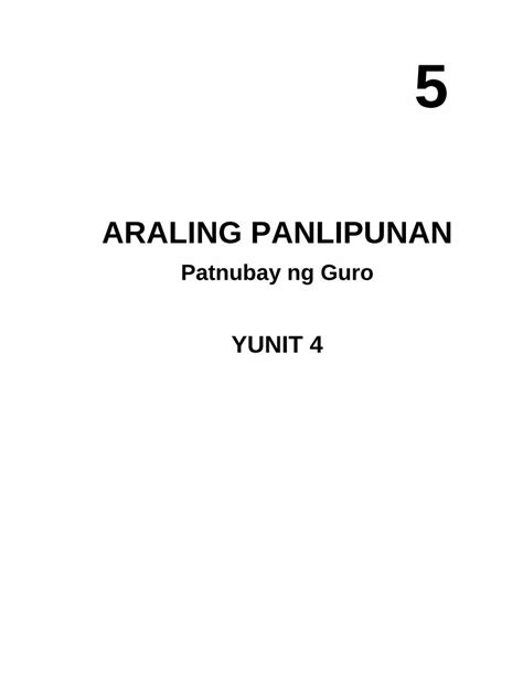 PDF ARALING PANLIPUNAN Alonot Pamantayan Sa Pagbibigay Ng
