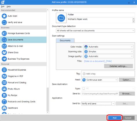How Can I Specify A Scan To Folder Profile Scansnap Faq Global