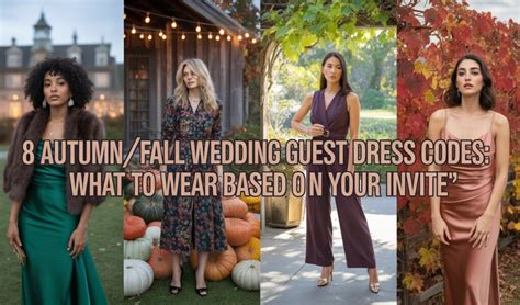 Autumnfall Wedding Guest Dress Codes What To Wear Based On Your