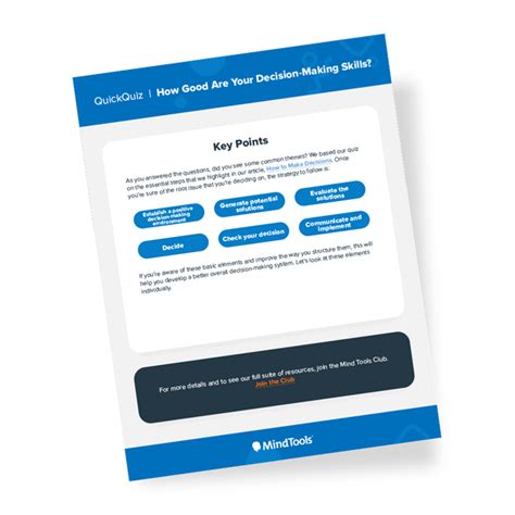 Decision Making Quick Quiz Mind Tools Mindtools