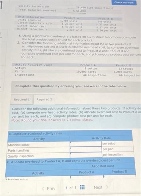 Solved Exercise Algo Computing Product Cost Per Unit Chegg