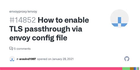 how to enable tls passthrough via envoy config file · issue 14852
