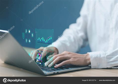 Analyst Manages System Database Shows Dashboard Chart Computer Concept