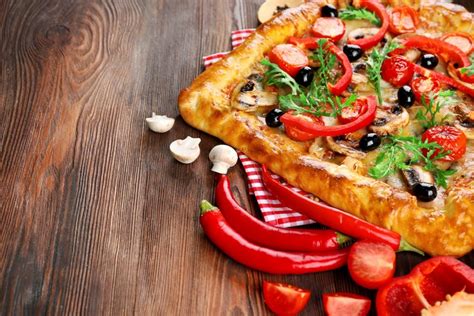 4k 5k Fast Food Pizza Vegetables Bell Pepper Chili Pepper Hd