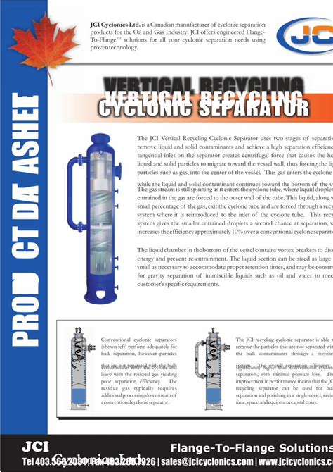 Pdf 1381078531 Jci Cyclonics Datasheet Vertical Recycling Cyclonic