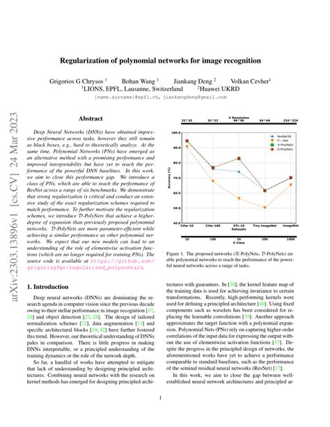 Pdf Regularization Of Polynomial Networks For Image Recognition