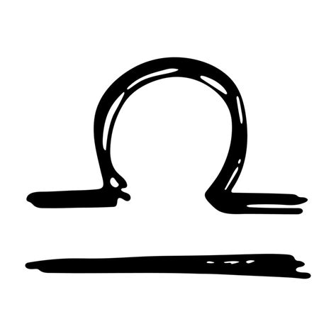 Hand Drawn Libra Zodiac Sign Esoteric Symbol Doodle Astrology Clipart