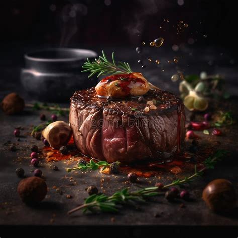 Premium Filet Mignon Steak Small Cut Of Tender Steak Stock