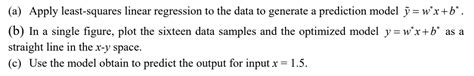 Solved 112 Consider A Single Input Single Output Data Set