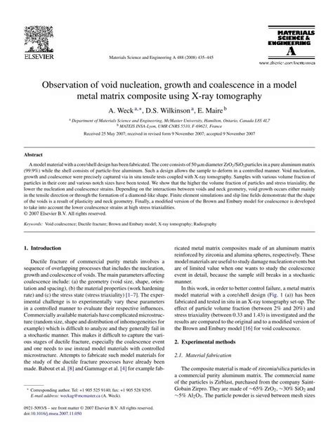 pdf observation of void nucleation growth and coalescence in a model