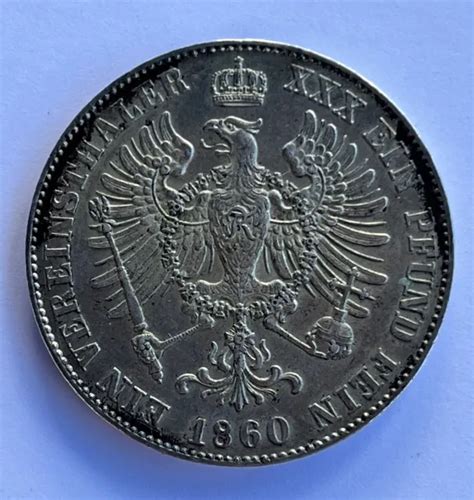 ANCIENNE PIÈCE DE monnaie en argent Prusse 1860 A Friedrich Wilhelm