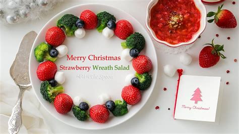 크리스마스 리스 샐러드 Christmas Wreath Salad 홈파티 요리딸기 샐러드 And 드레싱 만들기크리스마스 음식 Youtube