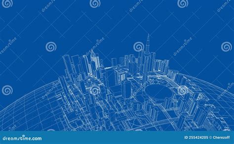 3d City Sphere Vector Rendering Of 3d Stock Vector Illustration Of