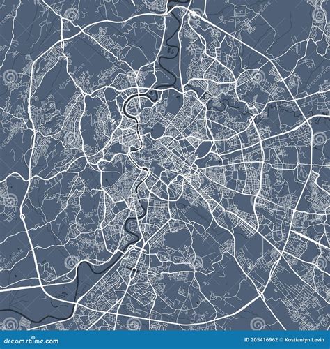 Vector Map Of Rome Street Map Art Poster Illustration Stock Vector
