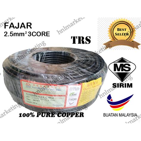 Fajar 2 5mm Trs Flexible Cable 100m 3 Core Heavy Duty Weather Proof