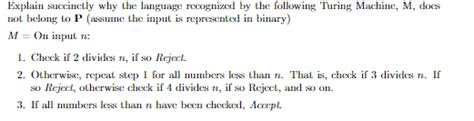 Solved Explain Succinctly Why The Language Recognized By The Chegg