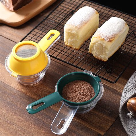 Badu Bg Пластмасова фина мрежеста лъжичка Сито за брашно с дръжка Цедка за сок Цедка за чай