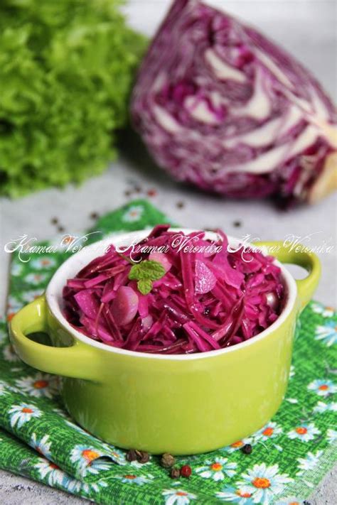 Краснокочанная капуста маринованная с яблочным уксусом 7 фото в рецепте