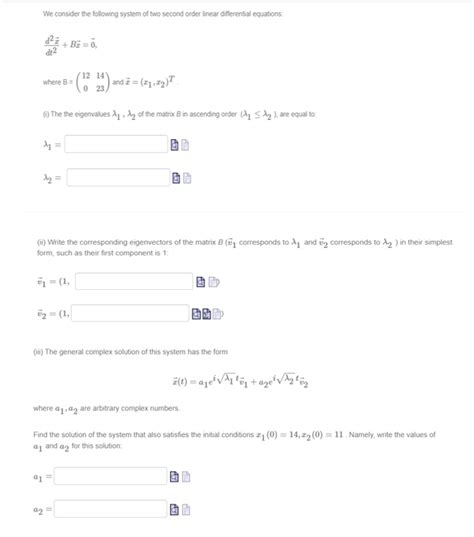 Solved We Consider The Following System Of Two Second Order Chegg