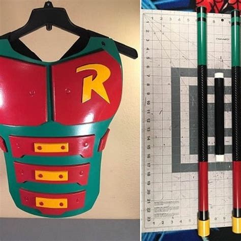 Red Robin Collapsible Bo Staff Costume Cosplay Etsy