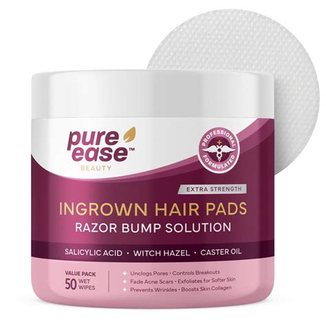 Ingrown Hair Treatment Pads Exfoliate Skin Reduce Razor Bumps