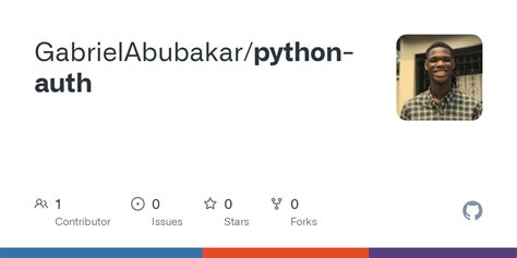 GitHub GabrielAbubakar Python Auth
