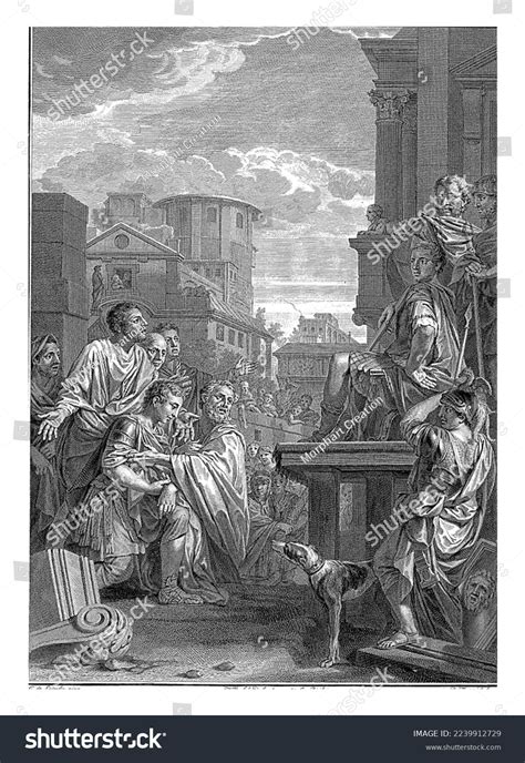 Lucius Papirius Cursor Seated On Throne Stock Illustration 2239912729