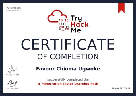 Penetrationtesting Tryhackme Cybersecurityawarenessmonth… Favour Ugwoke 30 Comments
