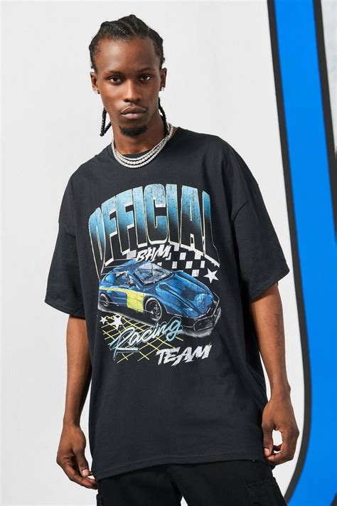 Oversized Official Racing Car Graphic T Shirt Boohoo