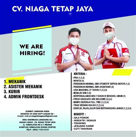 Lowongan Kerja Medan November 2022 SMA SMK Di CV Niaga Tetap Jaya