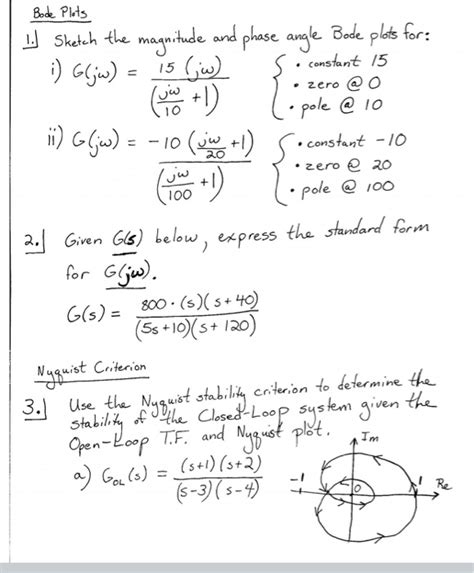 Solved Bode Plots Sketch The Magnitude And Phase Angle Chegg