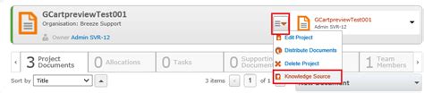 Project Documents Copy Knowledge Source Content To Your Project
