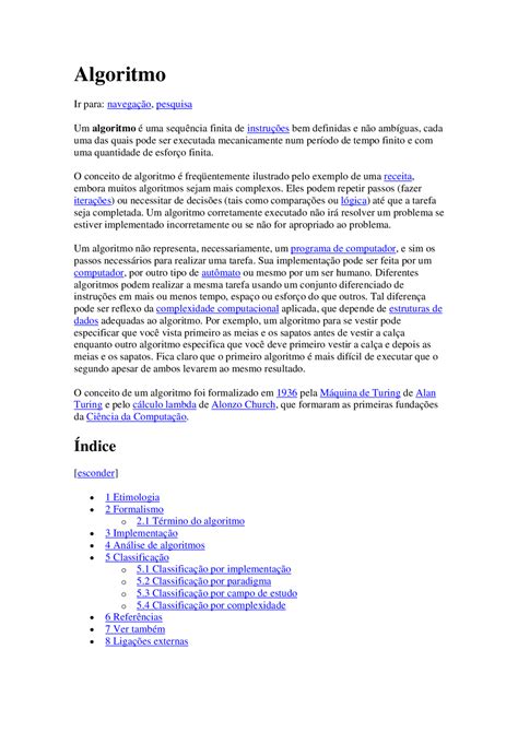 Algoritmo Apostilas Ciência Da Computação Docsity