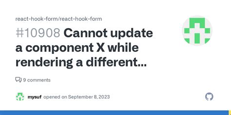 Cannot Update A Component X While Rendering A Different Component Y