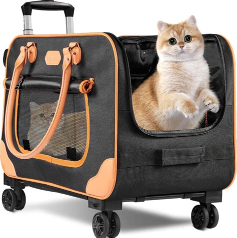 Cat Carrier With Wheels Pet Carrier With Wheels For Large Cats Small