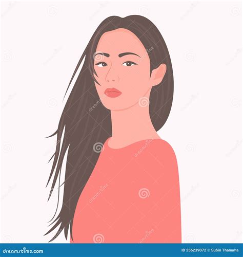 Beautiful Girl Happy Stock Vector Illustration Of Portrait 256239072