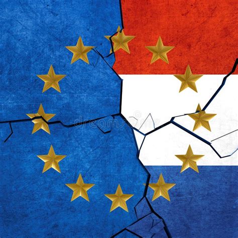 Europese Unie En Van Het Verenigd Koninkrijk Vlaggen Stock Illustratie
